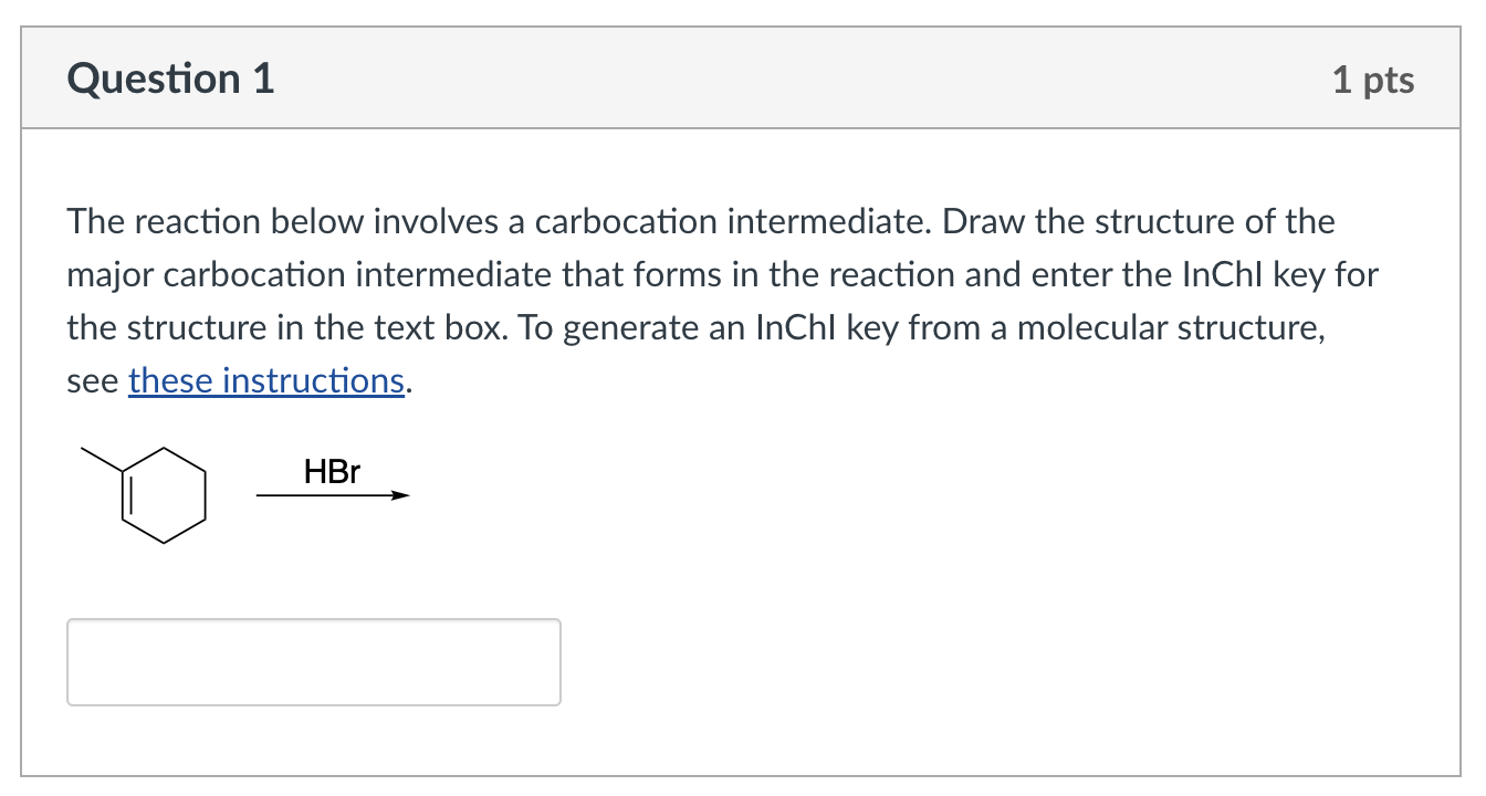 Solved Question 1The reaction below involves a carbocation | Chegg.com