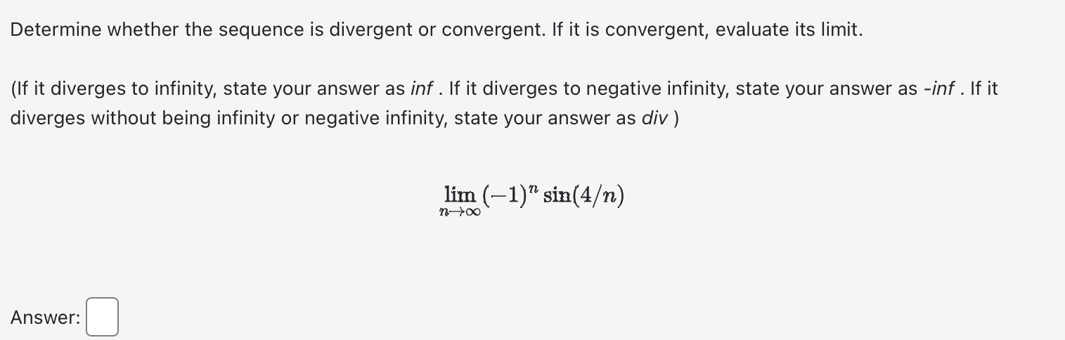 Solved Determine whether the sequence is divergent or | Chegg.com