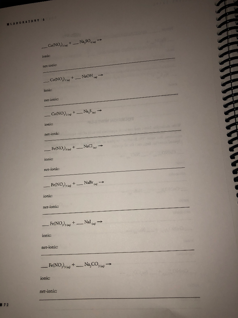 Solved SALT CHEMISTRY BIOL Name -NaOH + ionic: net-ionic . | Chegg.com