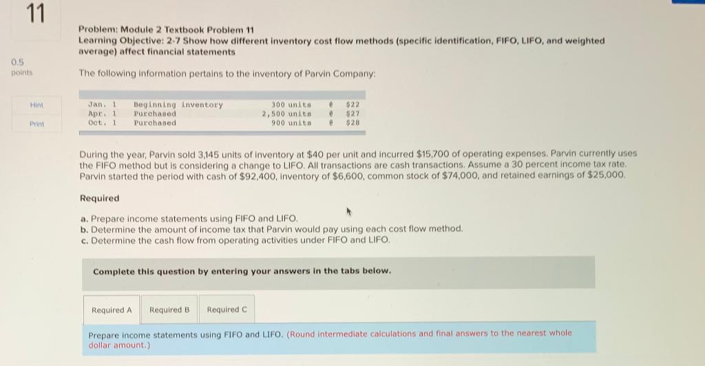 Solved 11 Problem: Module 2 Textbook Problem 11 Learning | Chegg.com