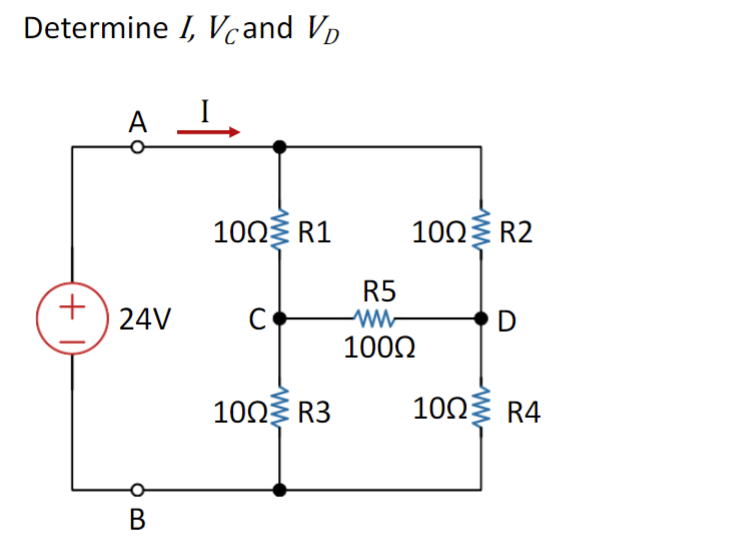 Solved Determine I,VC and VD | Chegg.com