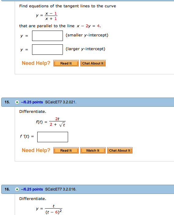 Solved Find equations of the tangent lines to the curve | Chegg.com