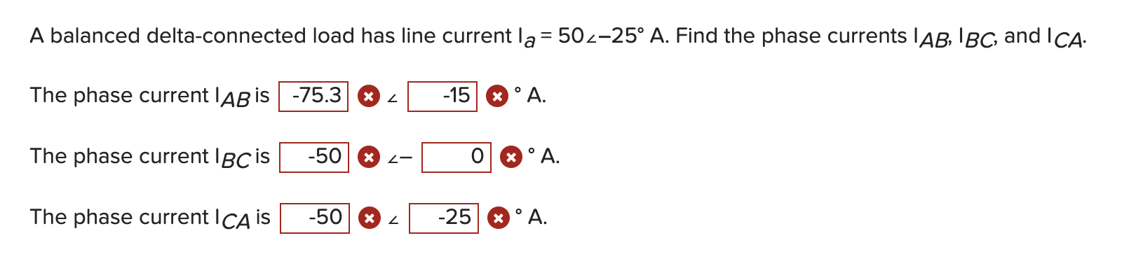 Solved A balanced delta-connected load has line current | Chegg.com
