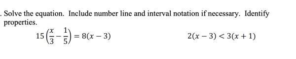 Solved Solve the equation. Include number line and interval | Chegg.com