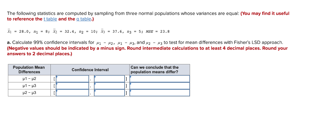 Solved The following statistics are computed by sampling | Chegg.com