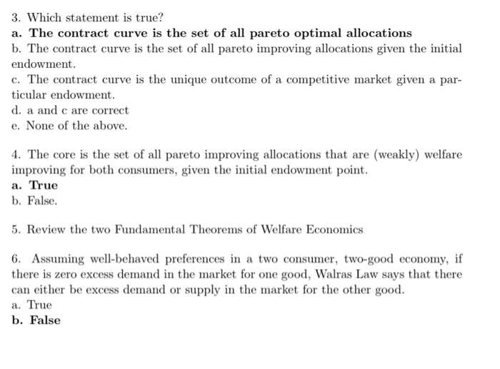 Solved 3. Which statement is true? The contract curve is the | Chegg.com