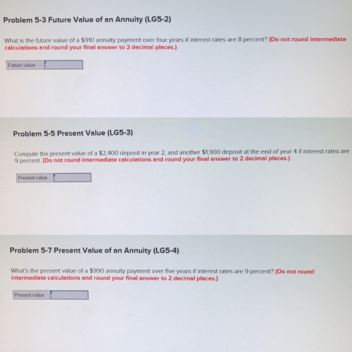 Solved Problem 5-3 Future Value of an Annuity (LG5-2) What | Chegg.com