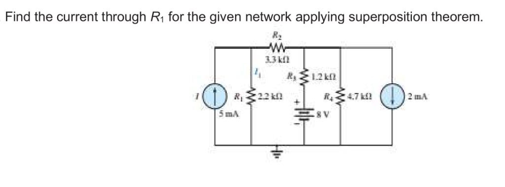 Solved Find the current through R1 ﻿for the given network | Chegg.com