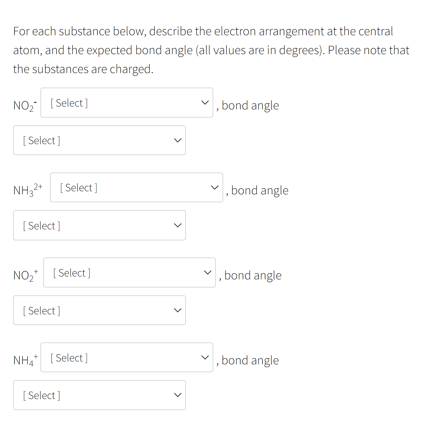 Solved For each substance below, describe the electron | Chegg.com