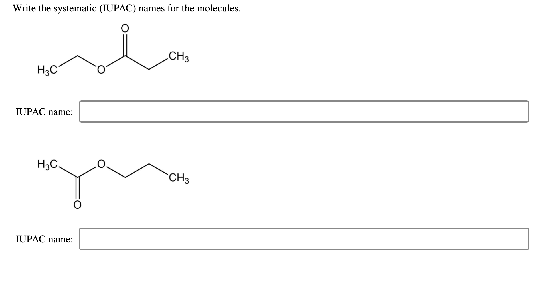 Solved Write the systematic (IUPAC) names for the molecules. | Chegg.com