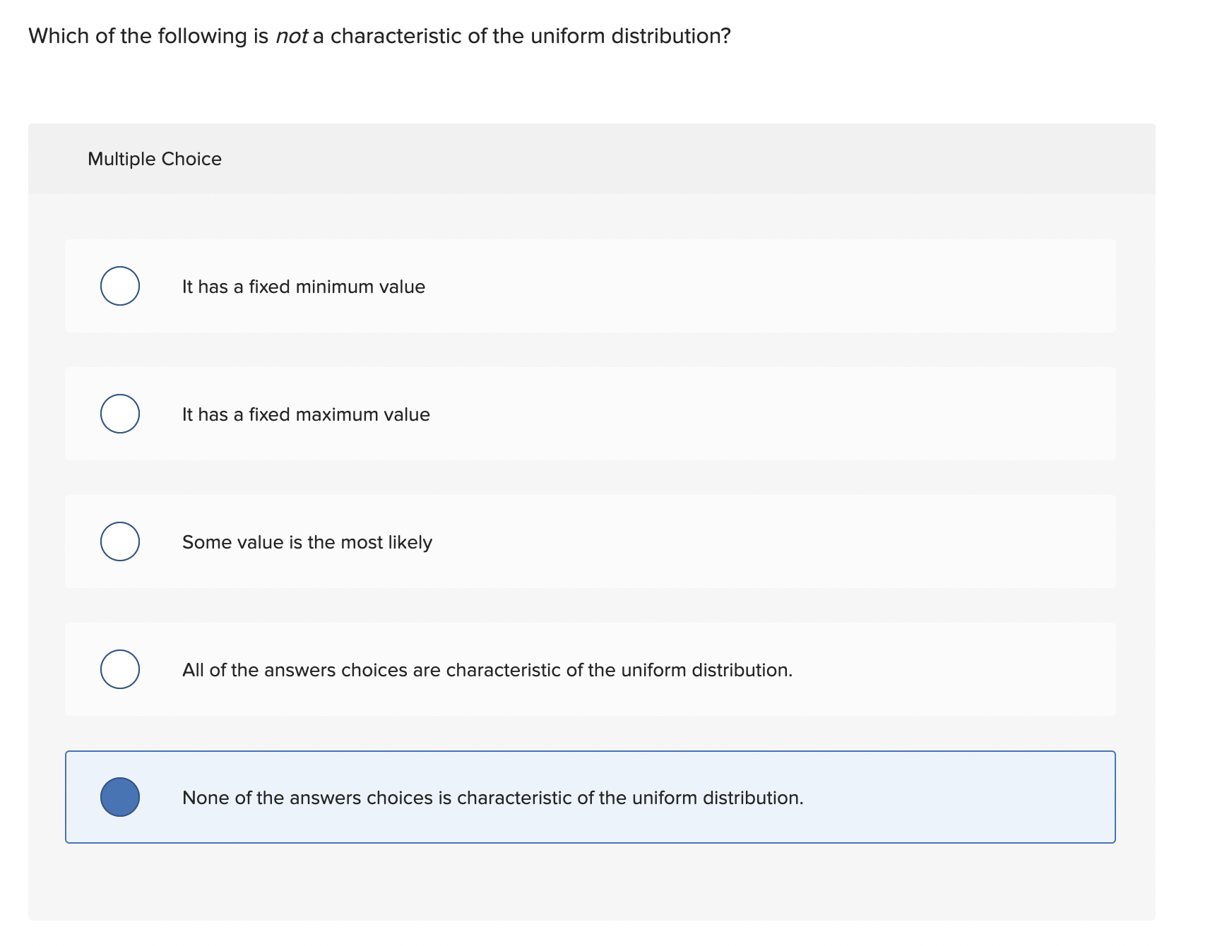 Solved Which of the following is not a characteristic of the | Chegg.com