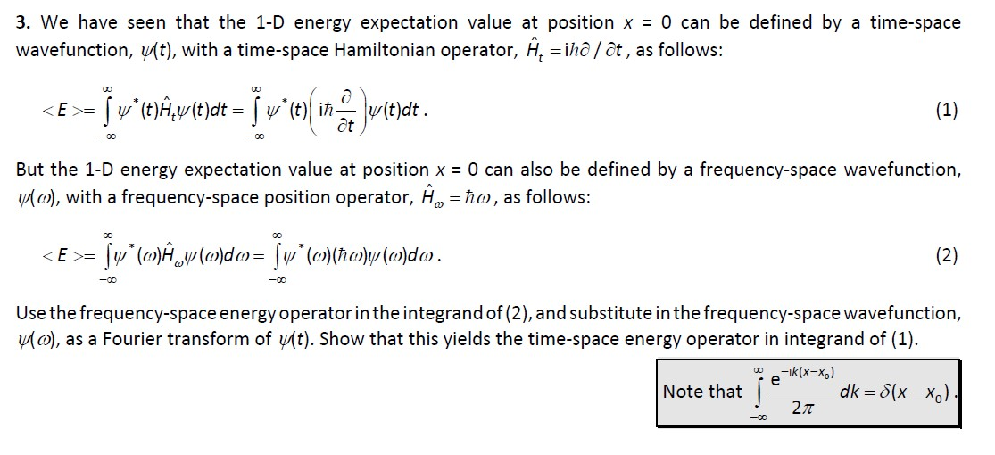 Solved 3. We have seen that the 1-D energy expectation value | Chegg.com