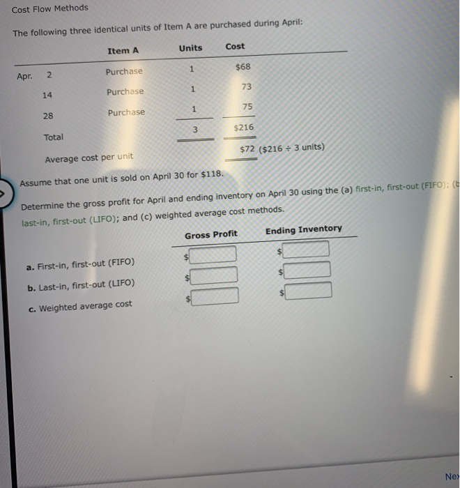 Solved Cost Flow Methods The following three identical units | Chegg.com