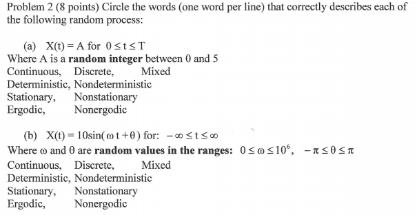 Solved Problem 2 (8 points) Circle the words (one word per | Chegg.com