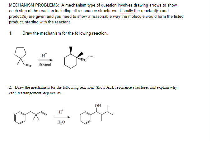Solved MECHANISM PROBLEMS: A mechanism type of question | Chegg.com
