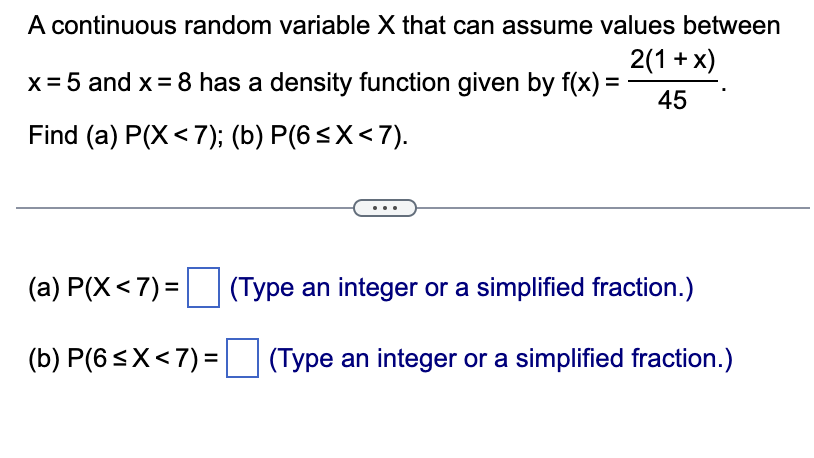 Solved A continuous random variable X that can assume values | Chegg.com