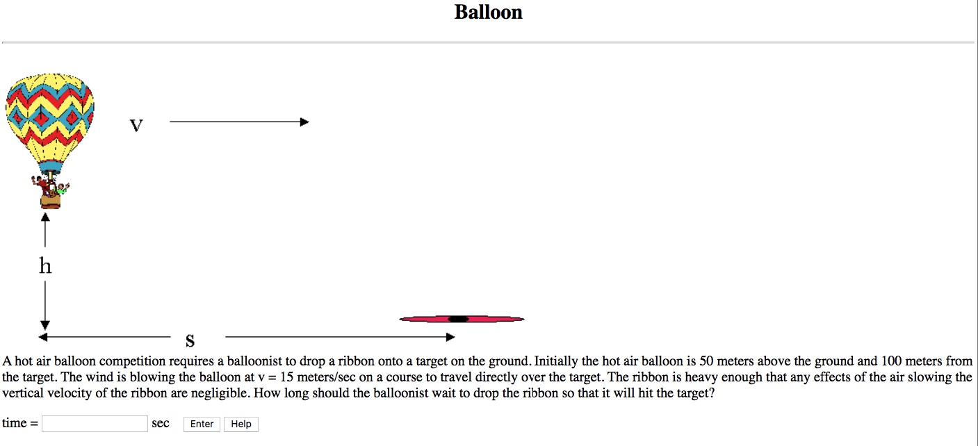 Solved Balloon A hot air balloon competition requires a | Chegg.com