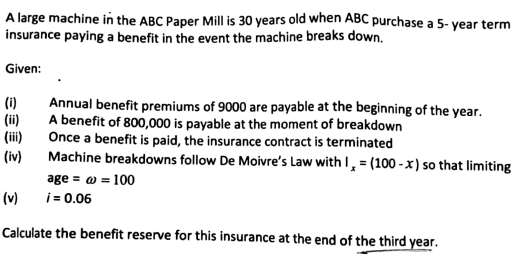 Solved For a fully discrete 3-year endowment insurance of | Chegg.com