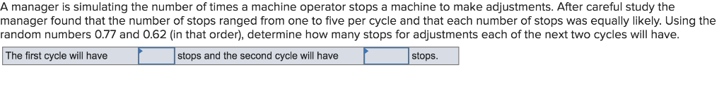 Solved A manager is simulating the number of times a machine | Chegg.com