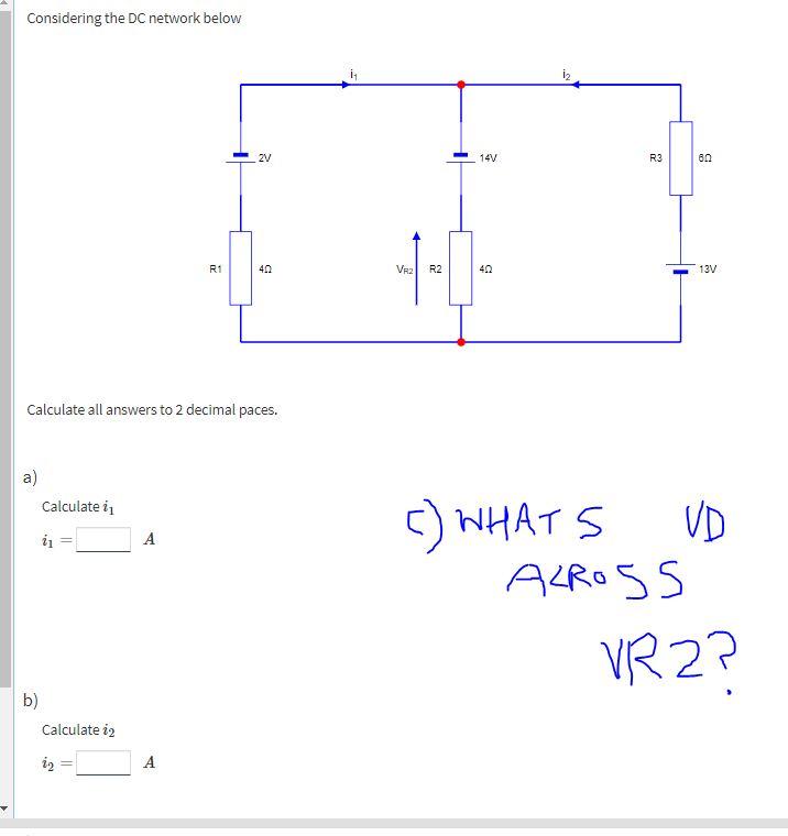 Solved Considering the DC network below 2v 14V R3 80 R1 40 | Chegg.com
