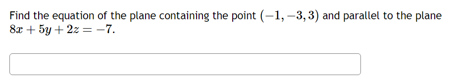 Solved Find the equation of the plane containing the point | Chegg.com