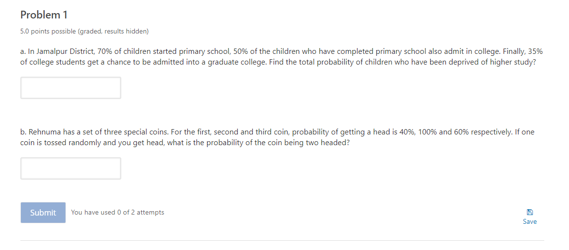 Solved Problem 1 5.0 points possible (graded, results | Chegg.com