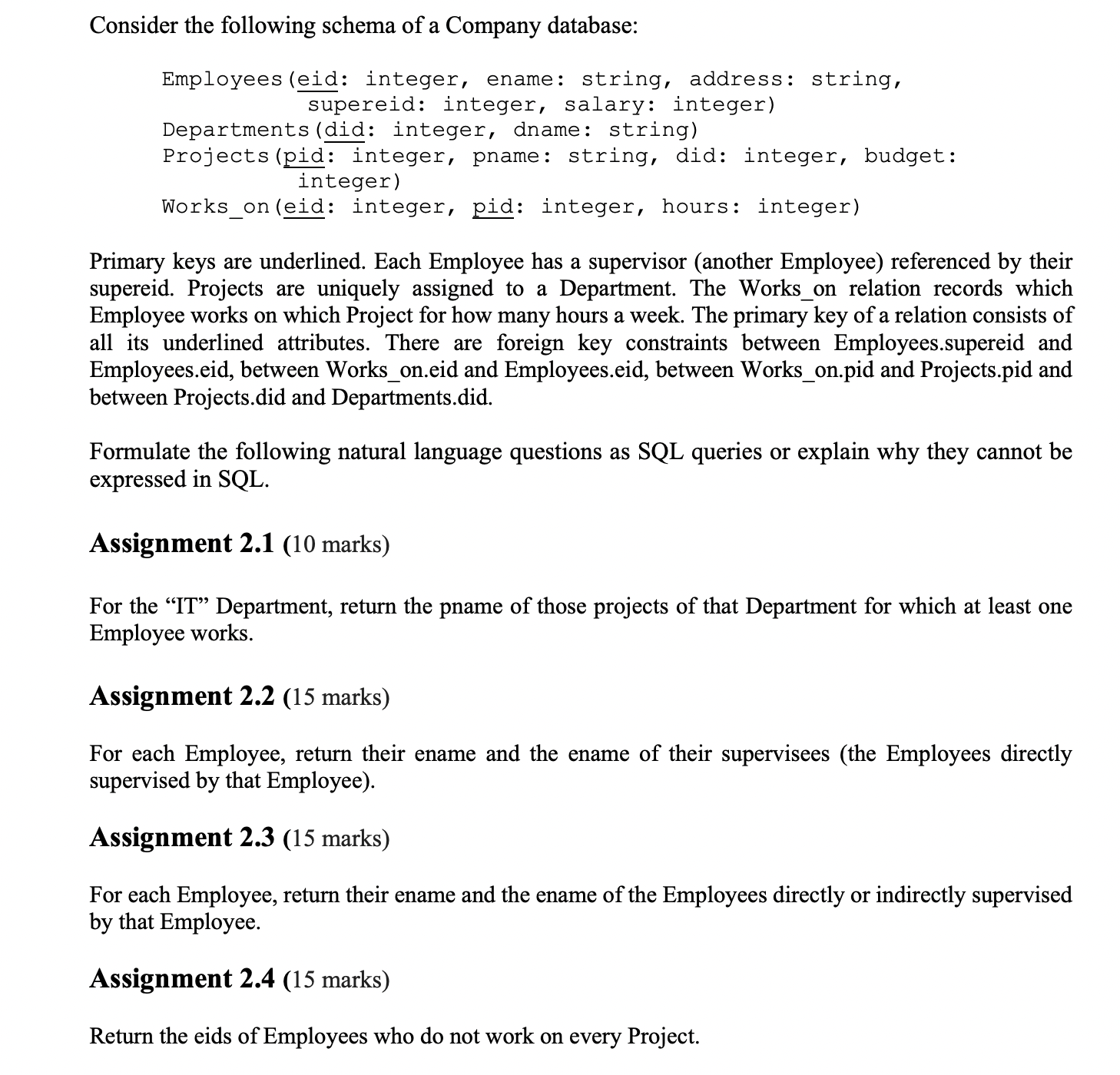 Solved please answer all in SQL queries. | Chegg.com