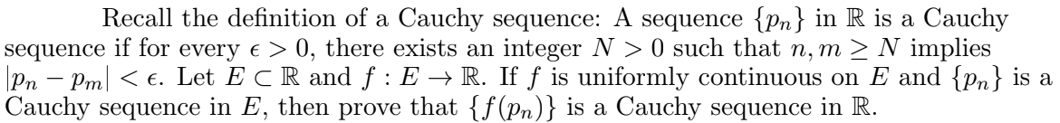 Solved Recall the definition of a Cauchy sequence: A | Chegg.com