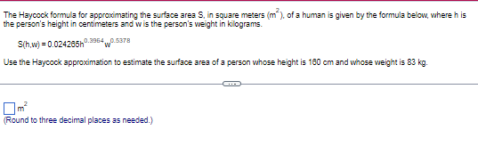 Solved The Hayoock formula for approximating the surface | Chegg.com