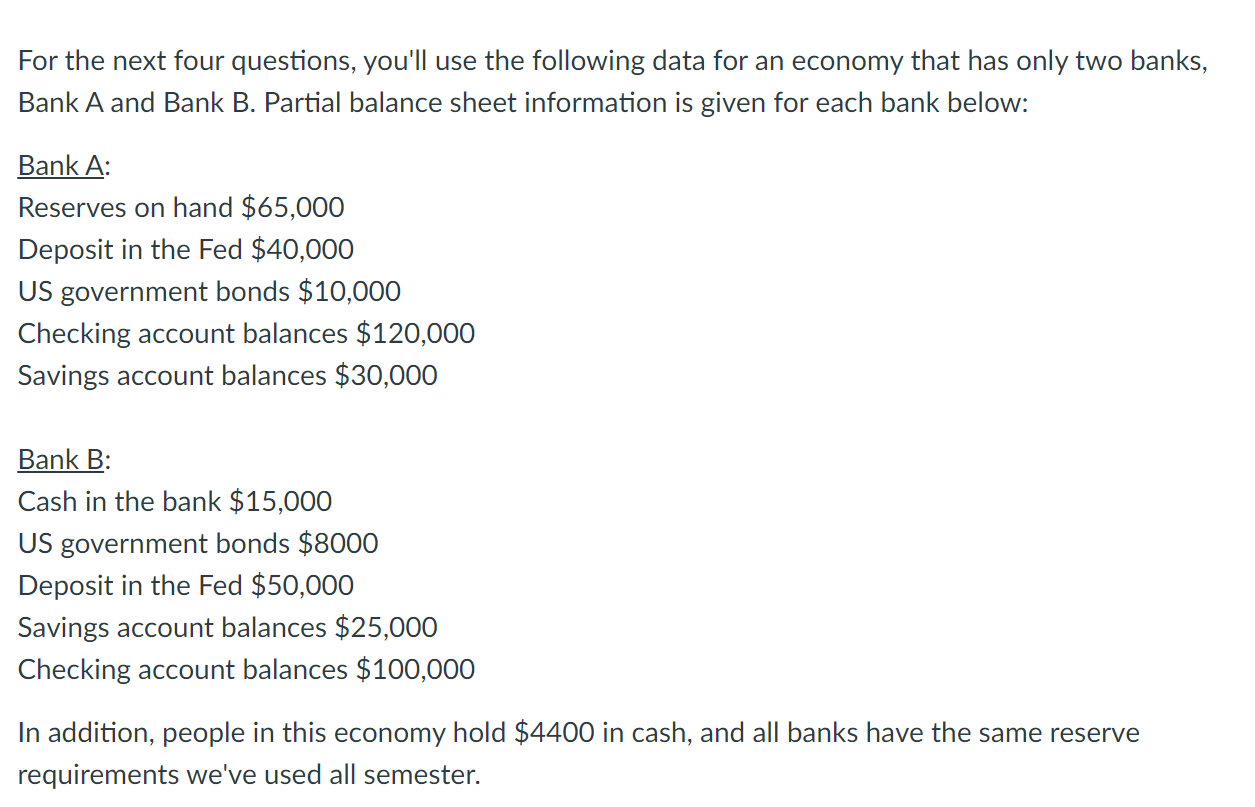 Solved 1:Calculate this economy's monetary base, carefully | Chegg.com