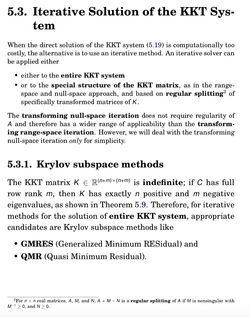 5.3. Iterative Solution of the KKT System 125 5.3.2. | Chegg.com