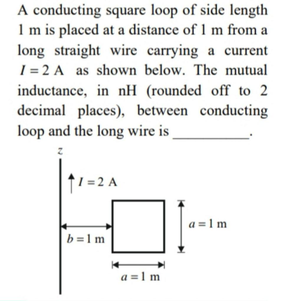 Solved A conducting square loop of side length 1 m is placed | Chegg.com