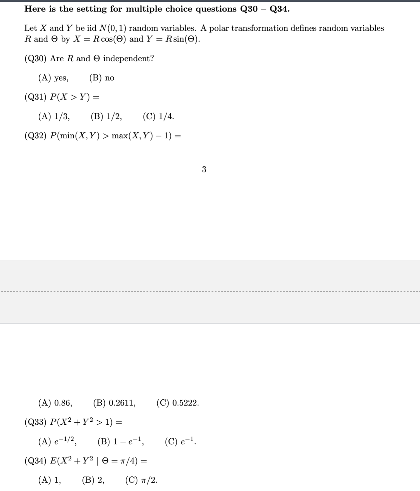 Solved Here is the setting for multiple choice questions | Chegg.com