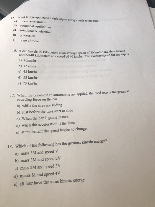 Solved S. A net torque applied to a rigid object always | Chegg.com