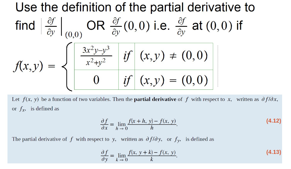 Solved Use the definition of the partial derivative to find | Chegg.com