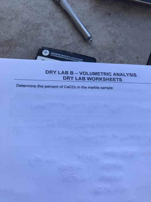 Solved DRY LAB B-VOLUMETRIC ANALYSIS DRY LAB WORKSHEETS Part | Chegg.com