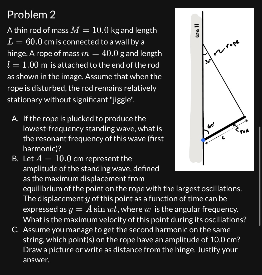 Solved Problem 2 A thin rod of mass M=10.0 kg and length | Chegg.com