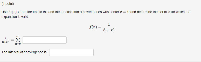 Solved (1 point) Use Eq. (1) from the text to expand the | Chegg.com