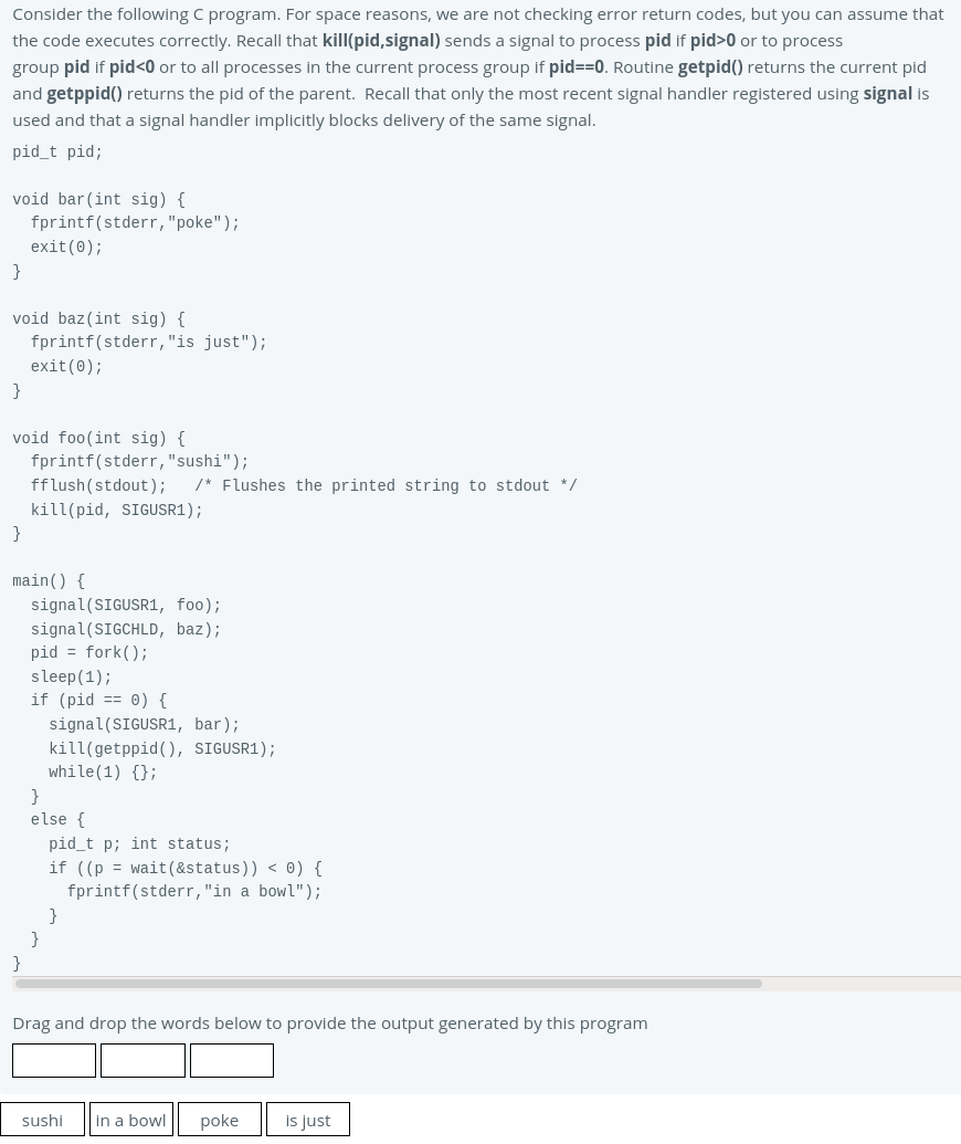 Solved Consider the following program. For space reasons, we | Chegg.com