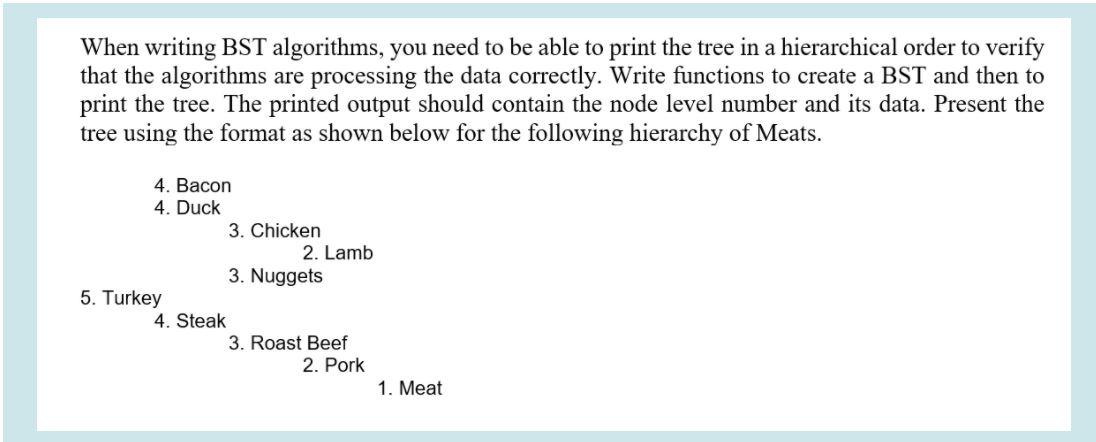 Solved When writing BST algorithms, you need to be able to | Chegg.com