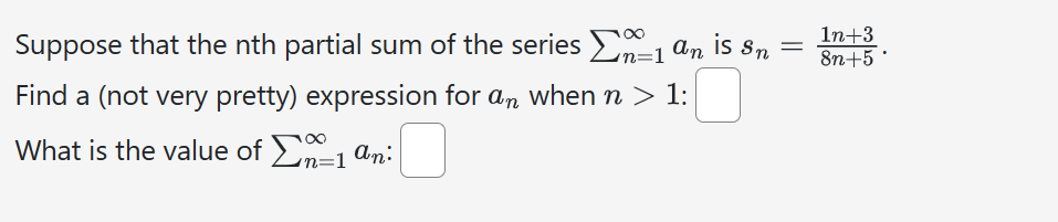 Solved Suppose that the nth partial sum of the series | Chegg.com