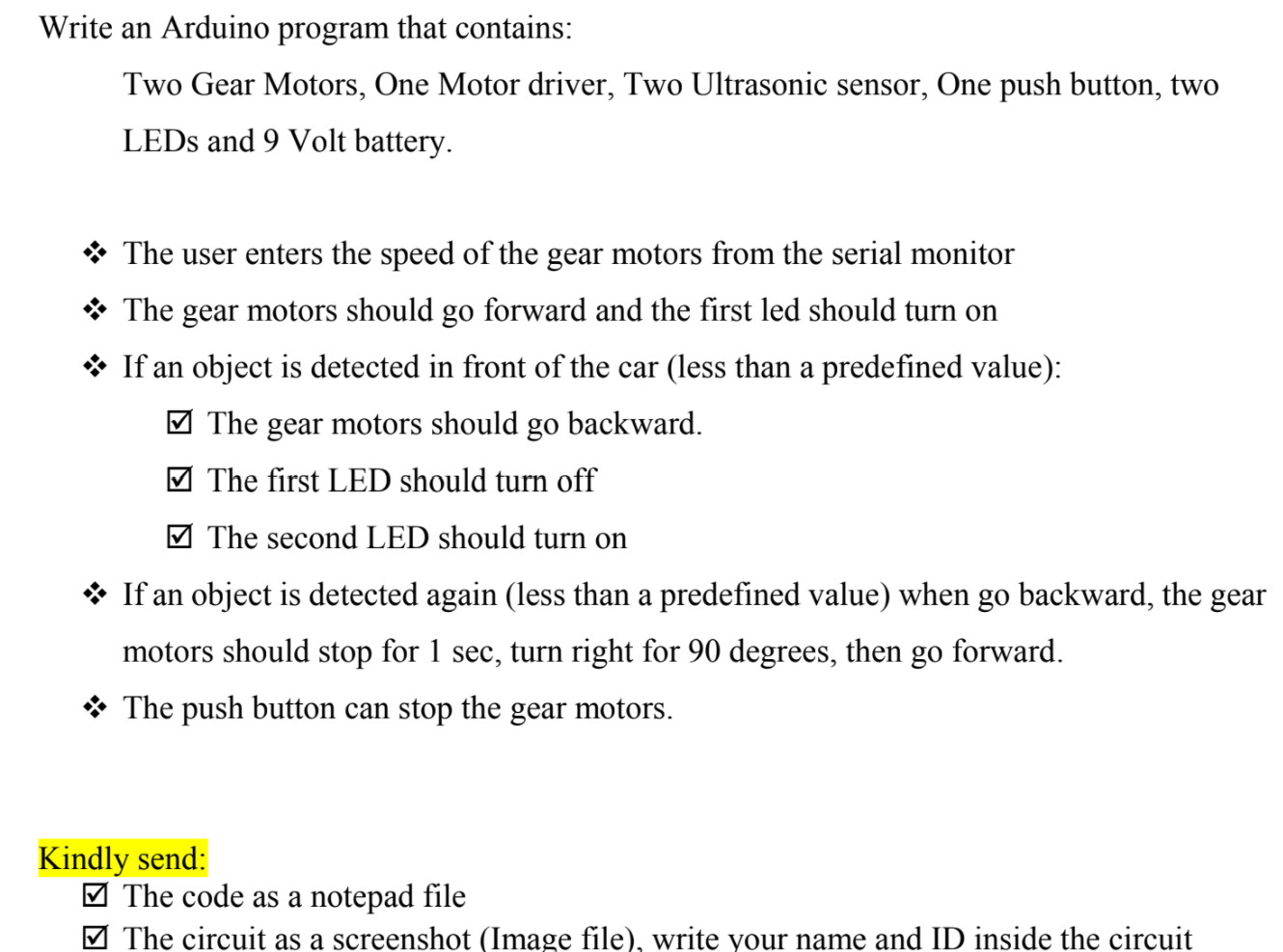 Solved Write An Arduino Program That Contains Two Gear 