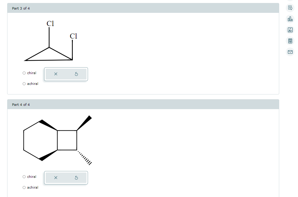 Solved Determine whether each compound is chiral or achiral. | Chegg.com