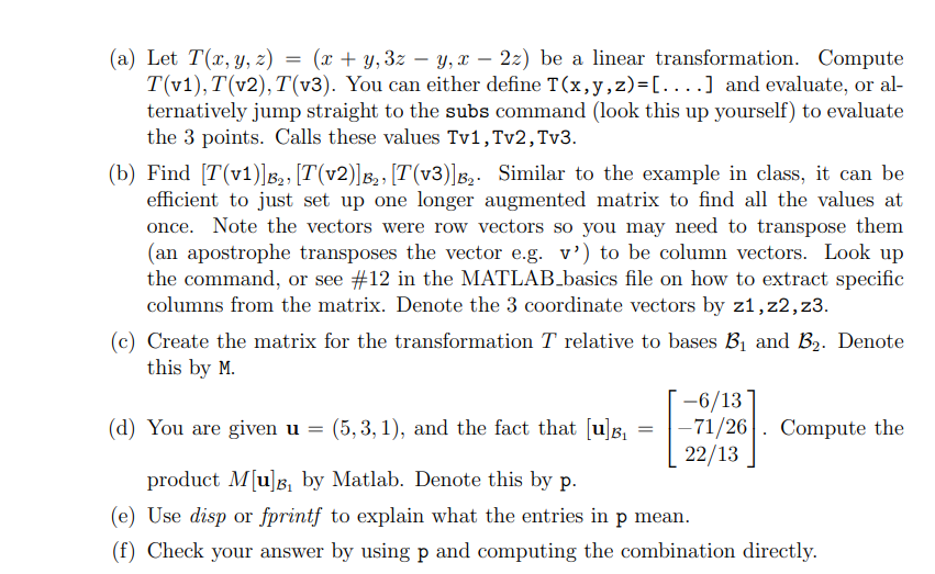 4. Use rat format. Define the following vectors | Chegg.com