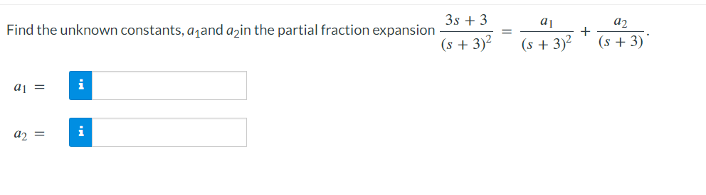 Solved Find the unknown constants, \\( a_{1} \\) and \\( | Chegg.com