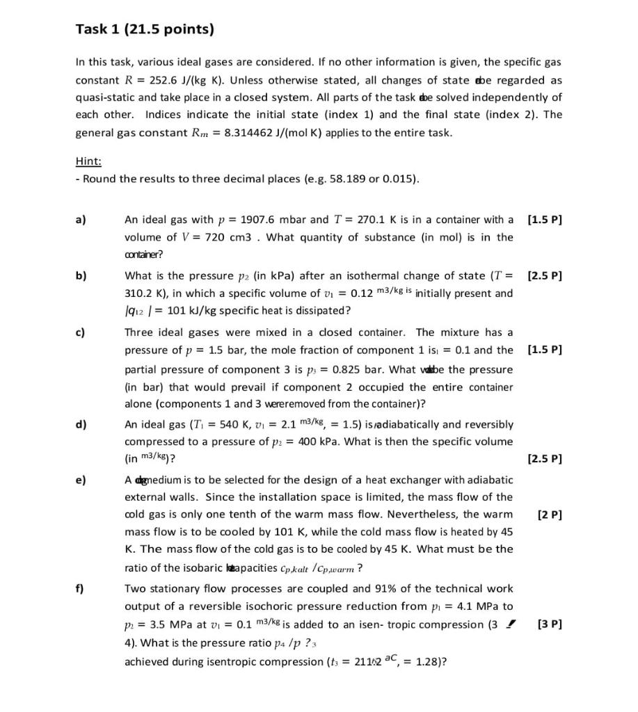 Solved Task 1 (21.5 points) In this task, various ideal | Chegg.com