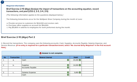 Solved Required informationBrief Exercise 2-10 (Algo) | Chegg.com