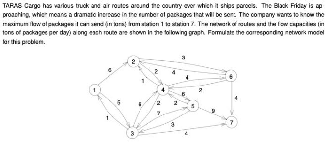 Solved TARAS Cargo has various truck and air routes around | Chegg.com