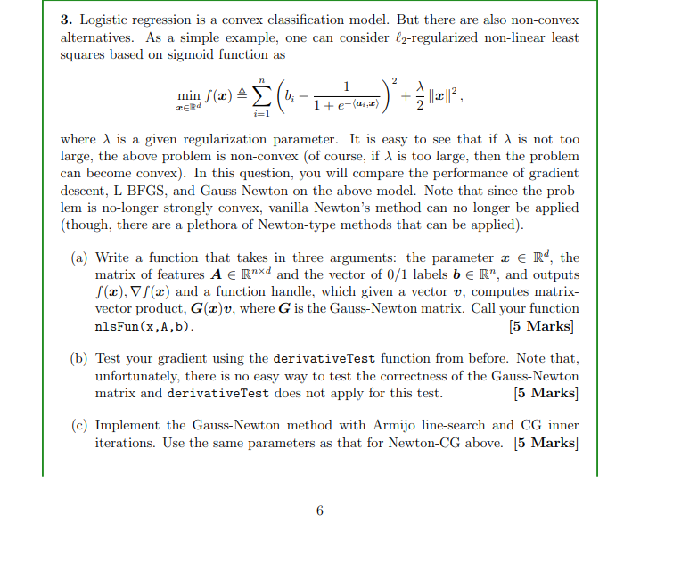 3 Logistic Regression Is A Convex Classification