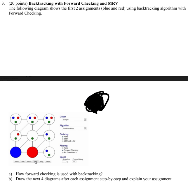 Solved 3. (20 points) Backtracking with Forward Checking and | Chegg.com